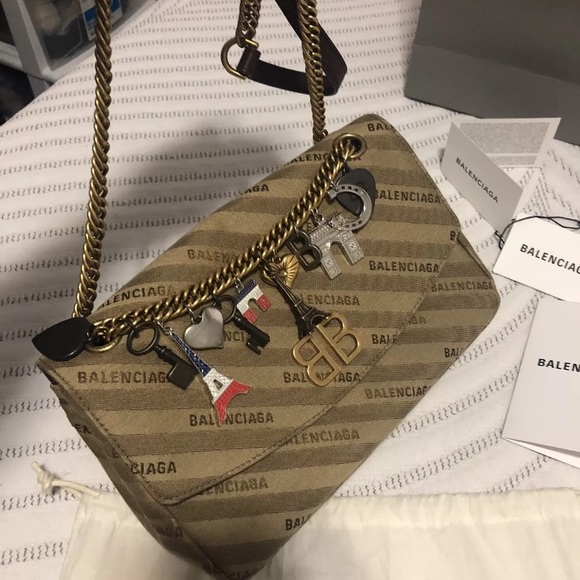 Balenciaga | Bags | Balenciaga Bb Round Brown City Edition Paris | Poshmark